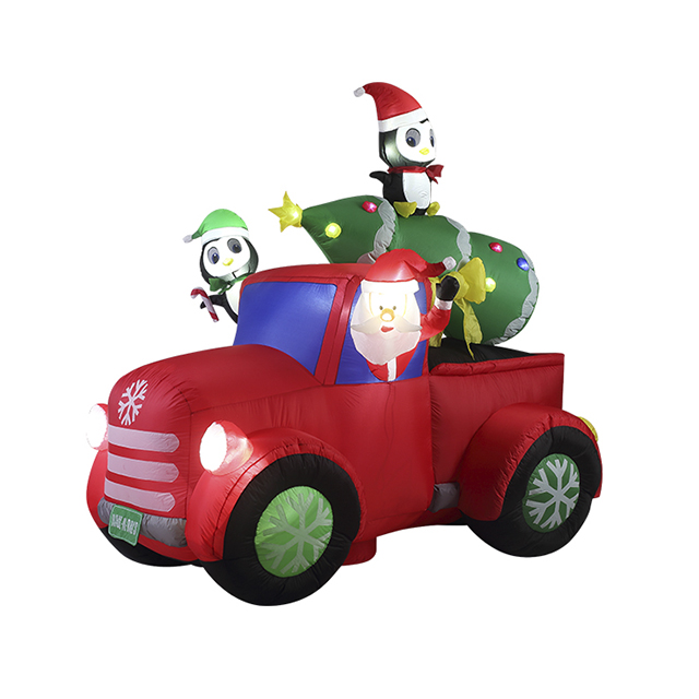 China 8FT Inflatable Santa pick up Car with Tree and Penguins ...